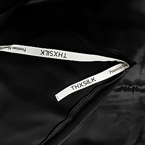 THXSILK 100% Pure Mulberry Silk Duvet Cover Set 3 Piece, 6A+ Grade Luxury Soft Bedding Silk Sheets for Hair and Skin, 1 Pcs Duvet/Quilt/Comforter Cover with 2 Zippered Pillowcases (Black, King)