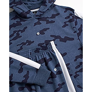 RBX Boys' Active Sweatsuit Set - 2 Piece Fleece Hoodie Sweatshirt and Jogger Sweatpants (8-12), Size 8, Navy Mesh