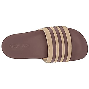 adidas Women's Adilette Comfort Slides Sandal, Sand Strata/Wonder Oxide/Sand Strata, 8