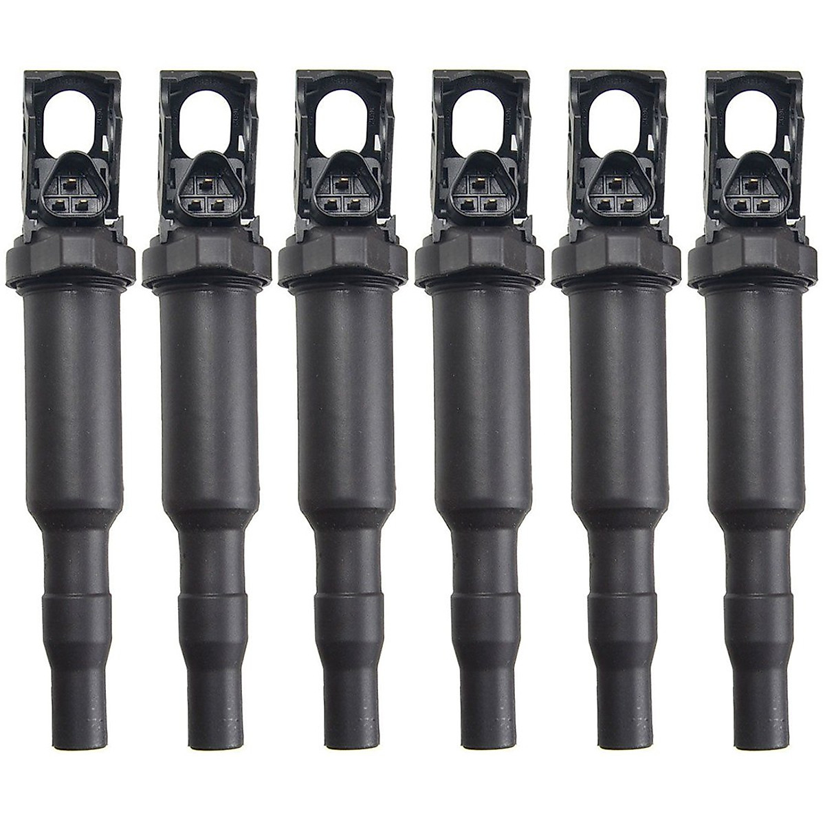 Ignition Coil Pack Set of 6 Replaces OE# 0221504470, Compatible with BMW 325i 328i 335i 525i 528i 530i 535i 545i 650i X3 X5 M5 M6 Z4 Mini Cooper and more