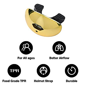 ZAKVOP Football Mouth Guard with Strap, Breathable Mouth Guard Football for Youth and Adults, Teeth and Lip Protector Guard Mouth Pieces Football (Chrome Gold)