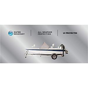 GOODSMANN 600 Denier Center Console Boat Cover Accessory Waterproof Boat Cover Weather Protection Trailerable Boat Cover Fits Models Up to 58'' Height, 45'' Length, 34'' Width 9921-0162-31