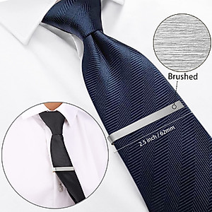 2.5 Inch Tie Clips for Men's tie (3''-3.25'') in Gift Box, tie bar & pins set for larger width necktie in black red white blue color, Suitable for Wedding Anniversary Valentine's Day Christmas Party