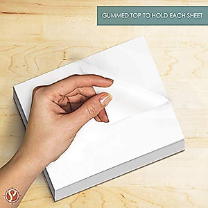 8.5 x 5.5" Blank White Memo Pads with Chipboard on the Back – Great for Writing Notes, To-Do Lists, Reminders and Shopping Lists | Gummed Top, Easy Sheet Removal | 50 Sheets per Pad, 10 Pads per Pack