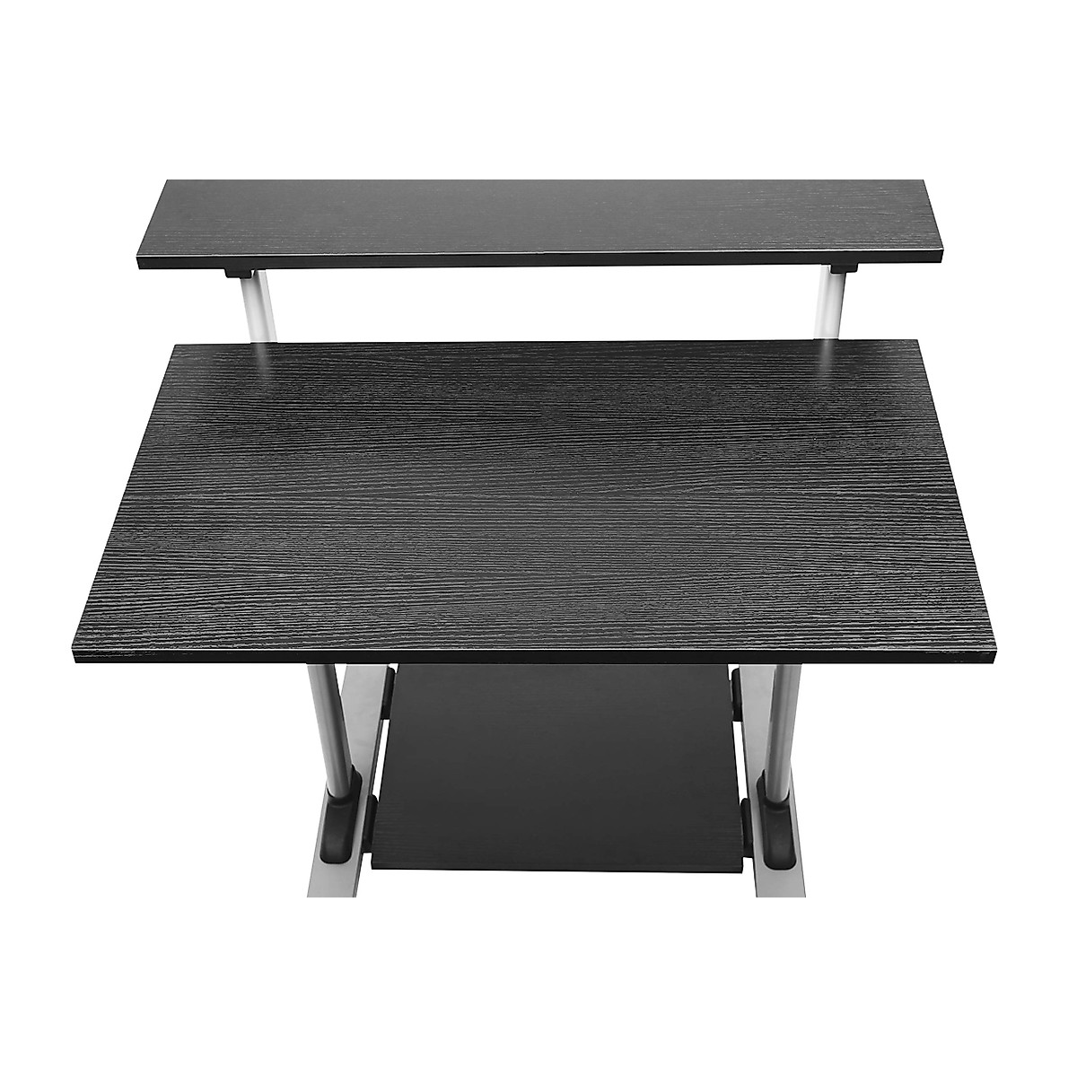 TechOrbits White Mobile Standing Desk Rolling Workstation Cart - Stand Up Media Podium Mobile Desk