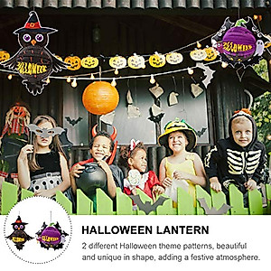 EXCEART 2pcs Halloween Party Hanging Sign Trick or Treat Plaque Honeycomb Ball Decor for Home School Haunted House