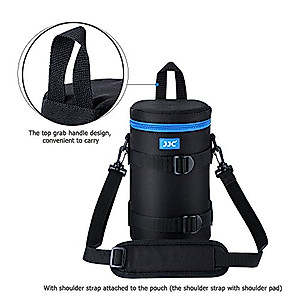 JJC Deluxe Lens Case Pouch for Canon EF 100-400mm f4.5-5.6L is USM/EF 70-200mm f2.8L is II USM,Nikon AF-S Nikkor 70-200mm f2.8/AF-S Nikkor 80-200mm f/2.8G and Other Lenses Below 4.33" x 8.85"(D x L)