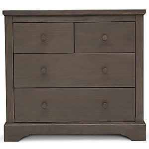 Simmons Kids Paloma 4 Drawer Dresser with Changing Top and Interlocking Drawers - Greenguard Gold Certified, Rustic Grey