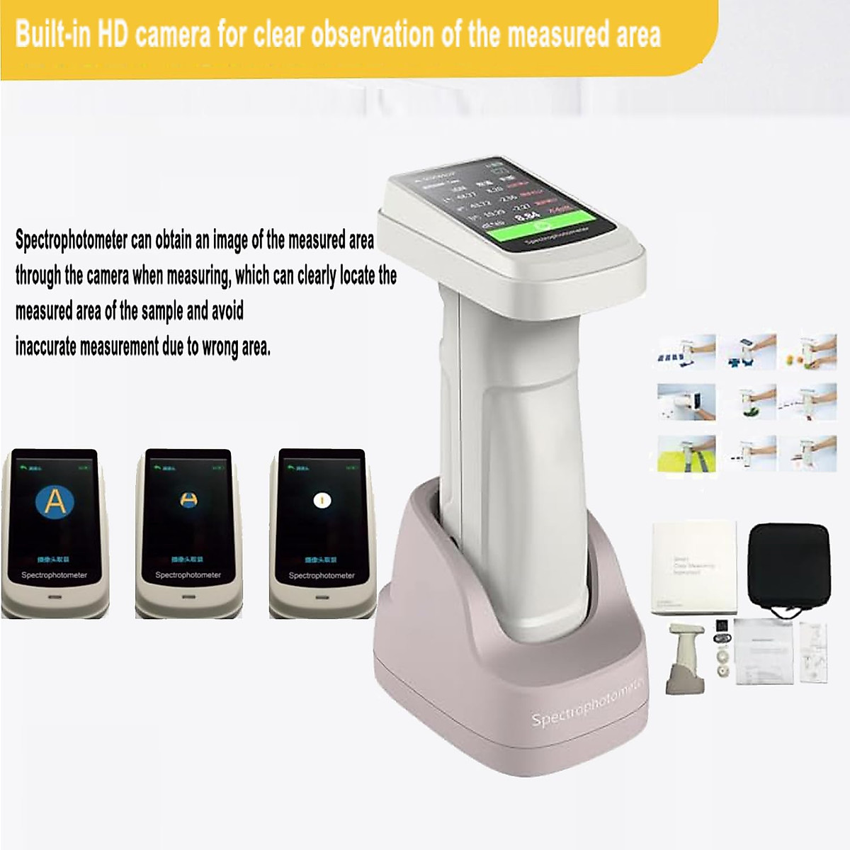 VTSYIQI Spectrophotometer Paint Spectrophotometer Handheld Spectrophotometer Colorimeters for Car Paint Printing Paint with Ultra-high Repeatability Accuracy 0.03 Storage 10000 Data APP Mass Stirage