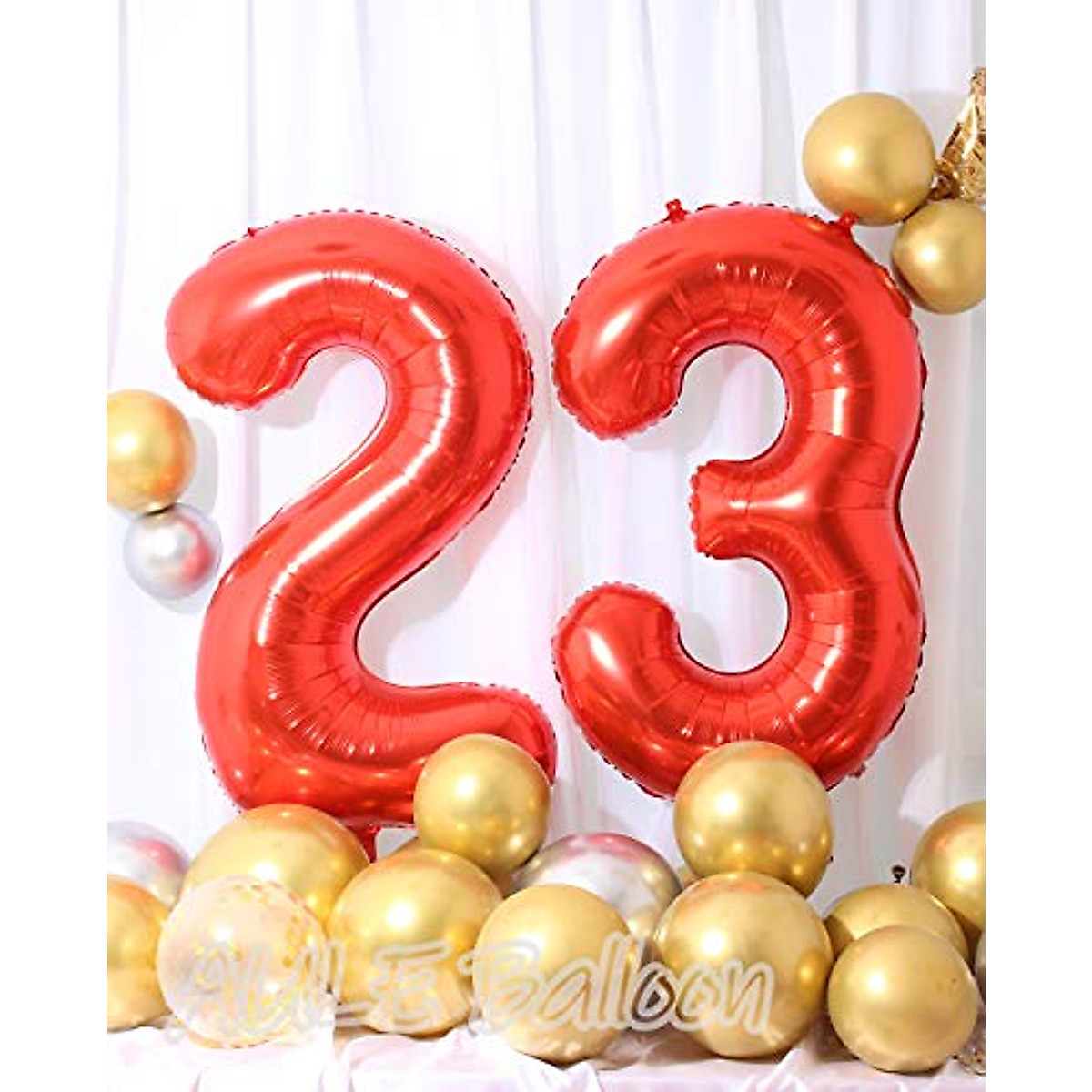 AULE 40 Inch Big Red Foil 23 Number Balloons for Women Large 23rd Happy Birthday Decorations Giant Huge Helium Mylar 32 Anniversary Party Decor
