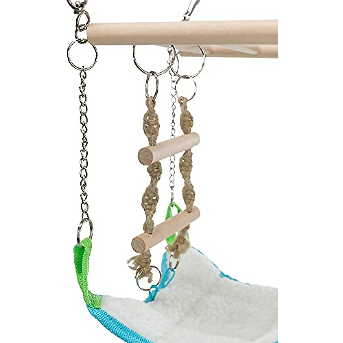 TRIXIE Small Animal Suspension Bridge with Hammock, Rope Ladder, and Ring, Cage Accessory for Ferrets, Rats