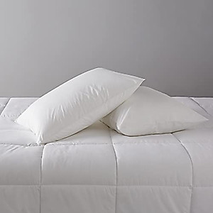 Amazon Basics Down Alternative Pillows, Soft Density For Stomach and Back Sleepers, Standard, Pack of 2, White, 26 in L x 20 in W