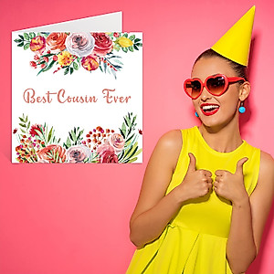 Stuff4 Birthday Cards for Cousin - Best Cousin Ever - Beautful Happy Birthday Card for Cousin from Relative Family, Cousin Birthday Gifts, 5.7 x 5.7 Inch Birthday Greeting Cards for Cousin
