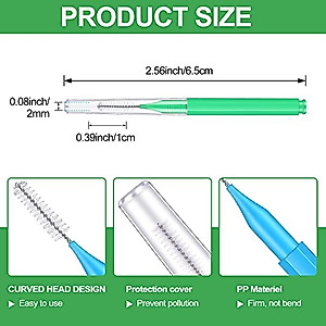 80 Pieces Multicolored Braces Brush for Cleaner Interdental Brush Toothpick Dental Tooth Flossing Head Oral Dental Hygiene Flosser Tooth Cleaning Tool Kit, 8 Colors