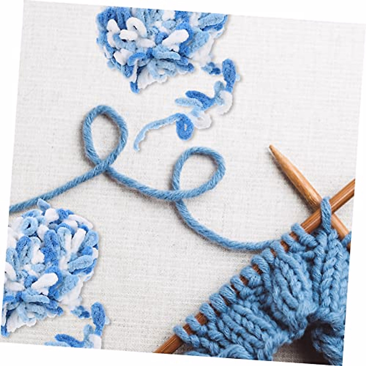 CRAFTHROU 1 Roll Polyester Loop Yarn Knitting Wool Sweater Yarn Chunky Arm Knitting Vegan Yarn Thick Wool Yarn Hand Chenille Yarn Chunky Wool Yarn Fancy Knitted Blanket 100% Polyester Fiber