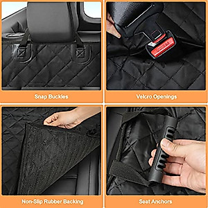 Mogijflxcam Dog Car Seat Cover for Back Seat - Waterproof Durable Dog Hammock for Car with Mesh Window - Scratchproof Nonslip Pet Seat Covers for Car Truck or SUV