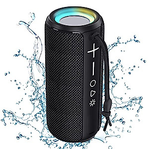 LENRUE Bluetooth Speaker, Portable Wireless Speaker, Waterproof Outdoor Speakers with Light,HiFi Stereo Sound, 24H Playtime,Gift for Men and Woman to Beach,Pool, Bike, Shower