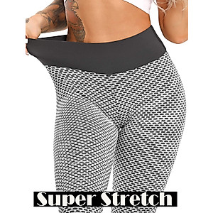 SEASUM Women's High Waist Yoga Pants Scrunched Booty Leggings Workout Running Butt Enhance Textured Tights S
