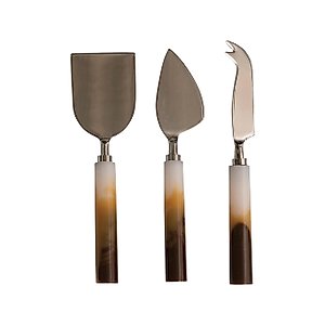Bloomingville Stainless Steel and Resin Cheese Knives, Multicolor, Small, Multi