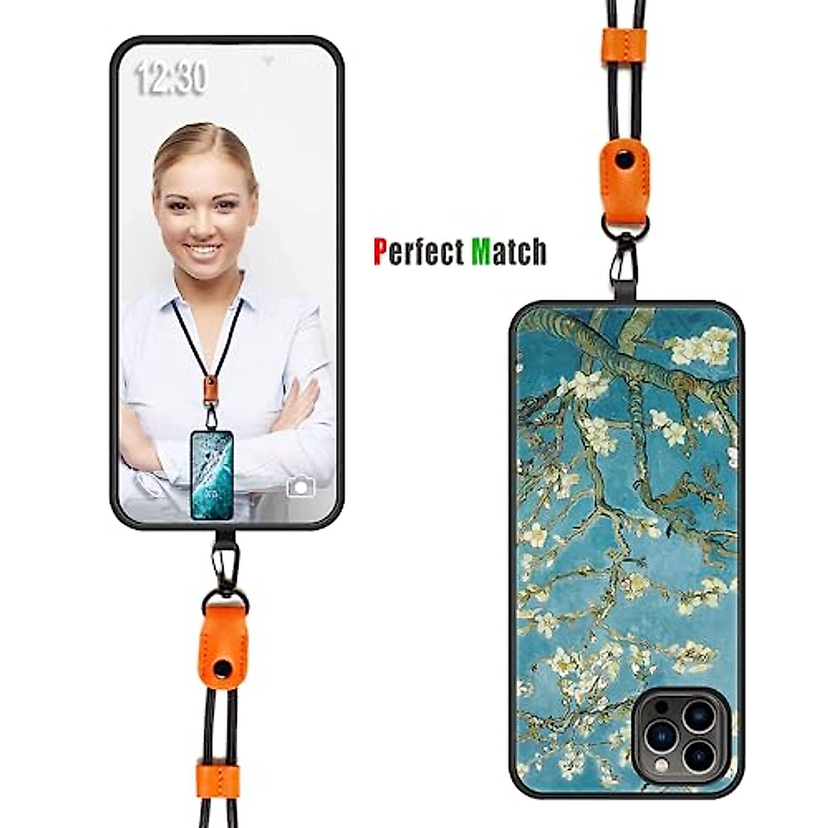 JEZSTHAI Patterned Case for Oppo Reno2 Cover with Adjustable Neck Cord Strap,Soft Shockproof Protective Cover for Oppo Reno 2 Case with Universal Phone Lanyard/Wrist Strap,Style*A10