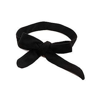 luzen Women's Artificial Wool Overcoat Waist Belt Wide Bowknot Decorated Coat Belt Band Cinch Tie with Buckle for Overcoat Slim Outerwear, Black Medium