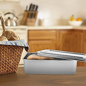Luxshiny Pullman Loaf Pan with Lid Stainless Steel Non Stick Bread Loaf Pan with Lid Metal Cake Tin Toast Box Mold Kitchen Bakeware for Homemade Cakes Brownies Meatloaf