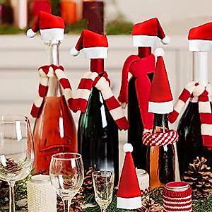 cobee 20 Pcs Christmas Cutlery Holders, Christmas Santa Hats Silverware Holders, Xmas Hat Tableware Cutlery Bags Christmas Pocket Knifes Forks Holders Dinnerware Decorations for Home Party