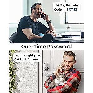 Fingerprint Door Lock - TEEHO TE002 Keyless Entry Door Lock with Keypad - Electronic Deadbolt Keyed Entry - Front Door Lock Sets - Combination Door Lock - Easy Installation - Satin Nickel