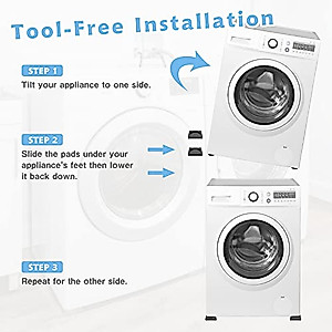 SEISSO Anti Vibration Pads, Washer & Dryer Shock and Noise Cancelling Washing Machine Foot Pads, Washing Machine Stabilizer Support Provent Laundry Shaking Skidding, Washer Vibration Pads-Round