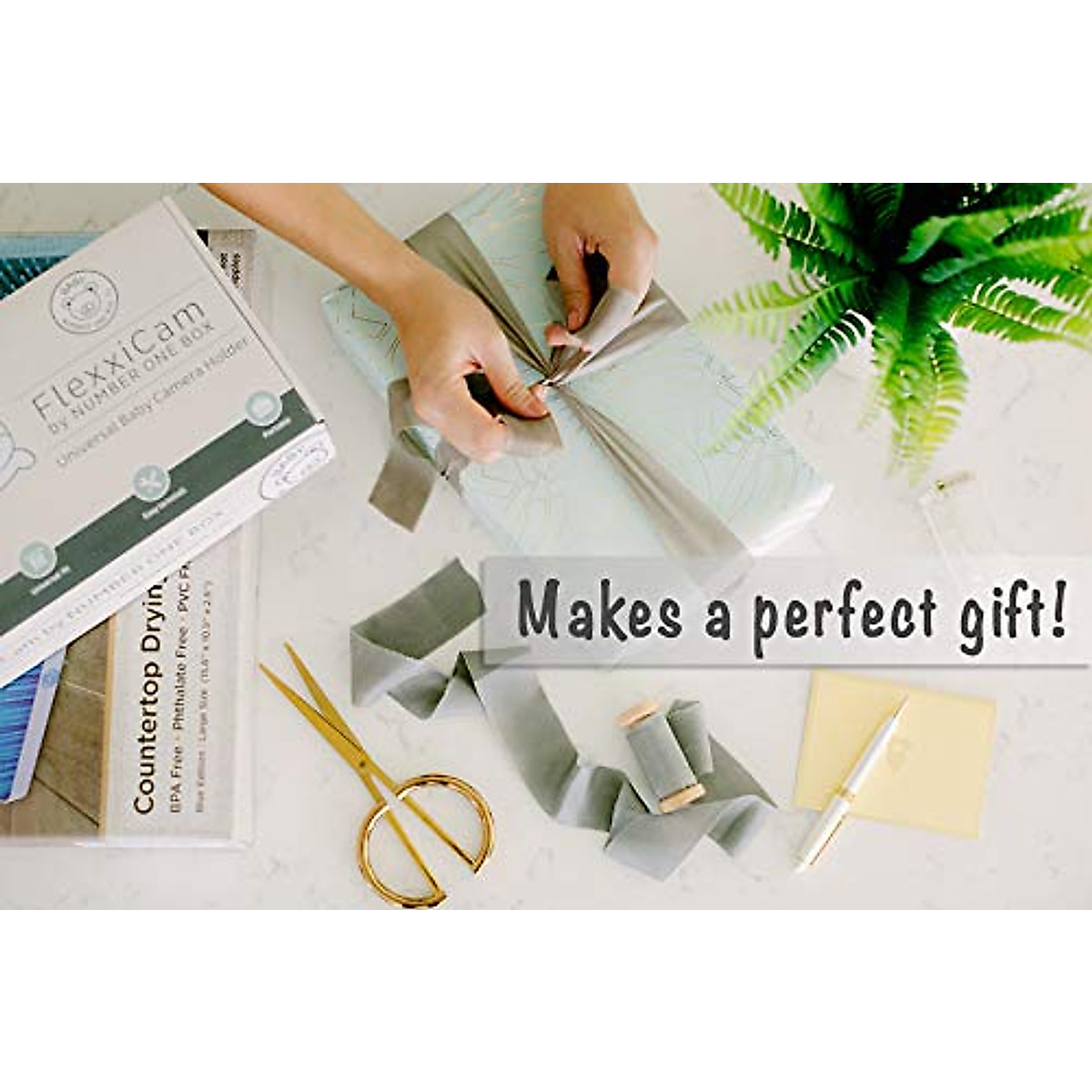 FlexxiCam | Universal Baby Monitor Holder with Strap | Flexible Baby Camera Mount Shelf | No Drilling | A Safer Monitor Stand for Your Baby