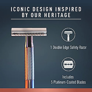 King C. Gillette Double Edge Safety Razor Blades 10 count, Stainless Steel Platinum Coated Blades