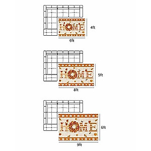Outdoor Area Rug for Patio,Fall Thanksgiving Home Quotes Maple Leaf Camping Rugs Indoor Large Floor Mat 4x6ft,Sunflower Wreath Linen Outside Carpet for Deck RV Picnic Porch Backyard Bedroom