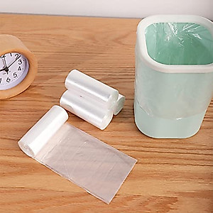 Tebery 200 Counts 4 Gallon Clear Small Garbage Bags Trash Bags, Wastebasket Bin Liners for Bathroom Bedroom Office Trash Can, 4 Rolls