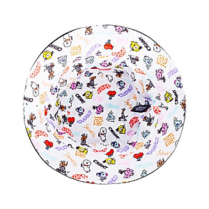 BT21 LINE Friends Bucket Hat, Graffiti Style Reversible Packable Travel Hat, Wide Brim Summer Hat, Multi, One Size