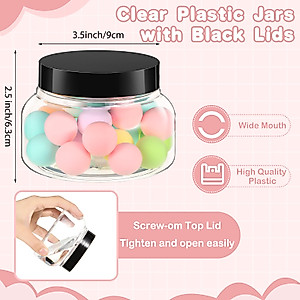 Bokon 96 Pieces 8 oz Plastic Jars with Lids Travel Clear Plastic Cosmetic Containers Refillable Round Lotion Container for Lotion Cream Ointments Makeup Eye Shadow Body Butter