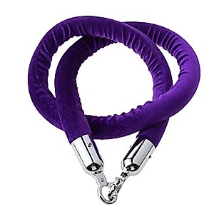 YiYLunneo Velvet Hanging Ropes Crowd Control Stanchion Ropes fit for Movie Theaters,Grand Openings,Restaurants,Hotels (1.5Meter, Purple)
