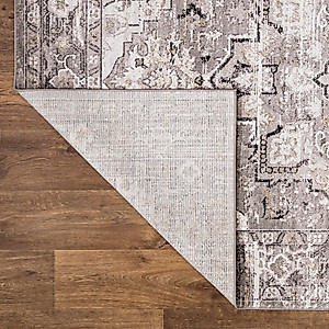 Bloom Rugs 8 x 10 Rug - Gray/Beige Traditional Persian Area Rug for Living Room, Bedroom, Dining Room, and Kitchen - Exact Size: 7'5" x 10'