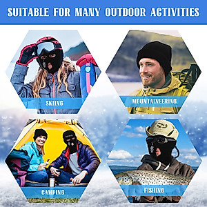 Winter Ski Mask for Men 3 Hole Balaclava Face Mask Full Face Mask Knitted Ski Mask Beanie Full Face Cover for Men Women Sport (Black)