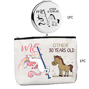 30th Birthday Gifts for Her,30th Birthday Gifts for Women,30 Year Old Birthday Gifts for Women,30th Birthday Makeup Bag,30th Birthday Cosmetic Bag Pouch,30th Birthday Makeup Mirror