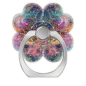 Cell Phone Ring Holder Cellphone Finger Stand,360 Degree Rotation Work for Smartphone-Gold Watercolor and Nebula Mandala