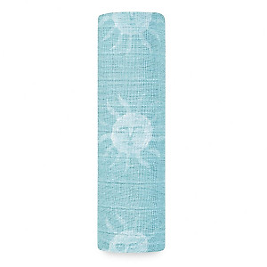 aden + anais Swaddle Blanket, Boutique Muslin Blankets for Girls & Boys, Baby Receiving Swaddles, Ideal Newborn & Infant Swaddling Set, Perfect Shower Gifts, Single, Now + Zen-Soleil