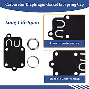 Getfarway Carburetor Diaphragm Gasket kit Fit for Spring Cap 2Hp Thru 5Hp Horizontal Engines, 270026 272538 272538S 272637 4157 (3 PCS)