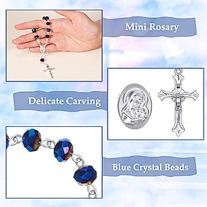 Sureio 100 Pcs Baptism Favors Set Baptism Rosary Set Including 50 Mini Rosary Baptism Favors 50 Organza Bags for Baby Shower Wedding Supplies Gifts for Christening Weddings First Communion Gift