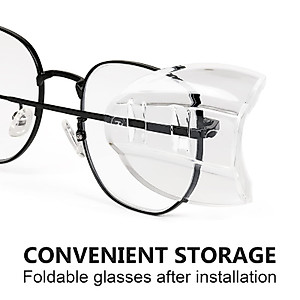 YunTuo 16 Pairs Eye Glasses Side Shields for Prescription Glasses, Slip on Clear Side Shield- Fits Small to Large Eyeglasses