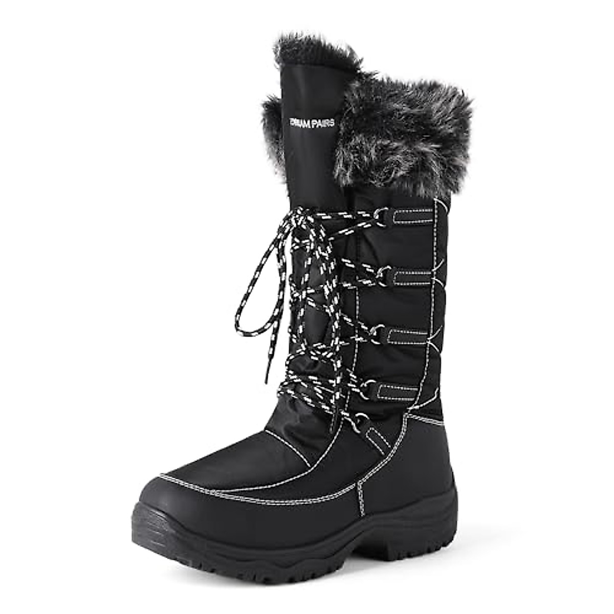 DREAM PAIRS Women's Warm Faux Fur Lined Mid-Calf Winter Snow Boots,Size 10,Maine/Black,Maine