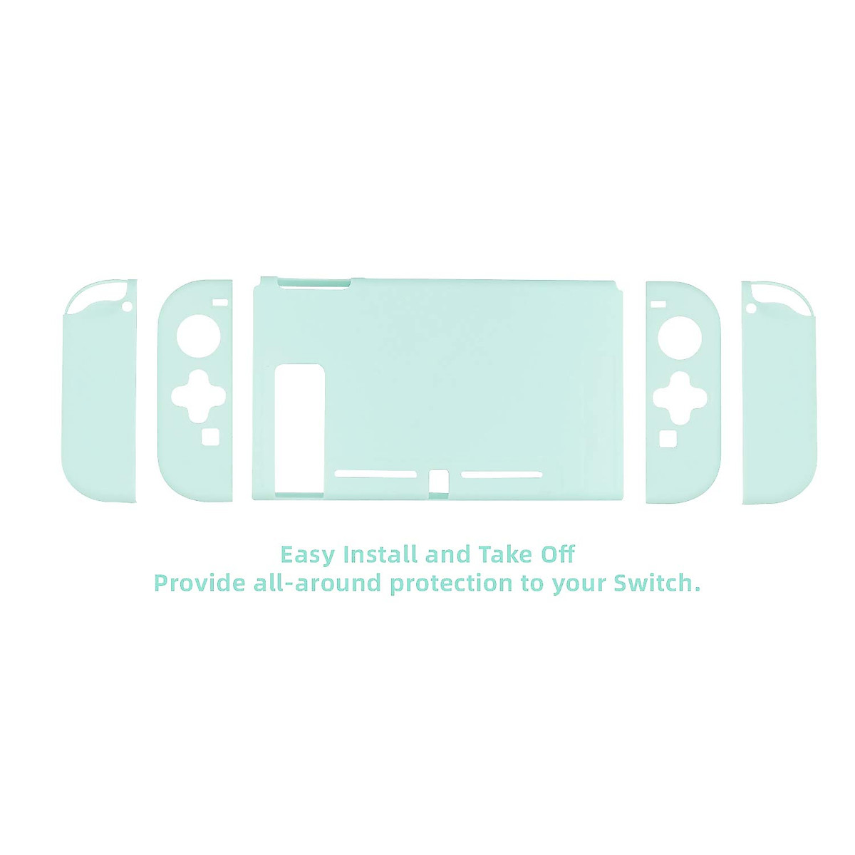 GeekShare Protective Case Slim Cover Case Compatible with Nintendo Switch and Joy Con - Shock-Absorption and Anti-Scratch (Peppermint Green)