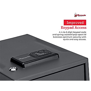 Hornady 1 Gun Keypad Vault Safe with Keypad Entry – Secure Your Firearms and Valuables – 4-6 Keypad Entry, Interior Light and Backup Keys – Black, 12.7 (H) x 9 (W) x 5.25 (D) Inches – Item 95433