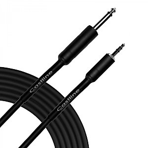 3 Ft Castline Silver 3.5mm TRS to 1/4" TS Mogami 2582 Stereo to Mono Summing Cable with Resistors