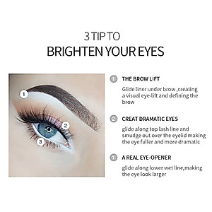 White Eyeliner Pencils, 12PCS Professional Highlighters Eye Liner Pencils Eye Brightener, White Eye Liners Makeup Pencils Waterproof Long-lasting Eyeshadows Beauty Makeup Tools for Women