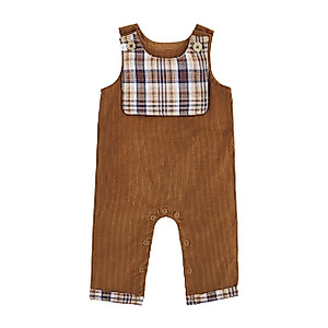 Mud Pie Baby Boys Boy Thanksgiving Corduroy Longall And Reversible Bib, Brown, 3-9 Months, Brown, 3-6 Months US